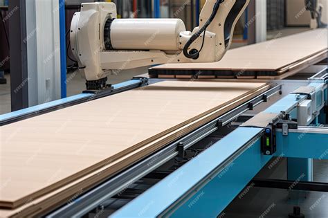 Premium Ai Image Cobot Moving Products From One Conveyor Belt To Another In Factory Created Premium Ai Image Cobot Moving Products From One Conveyor Belt To Another In Factory Created