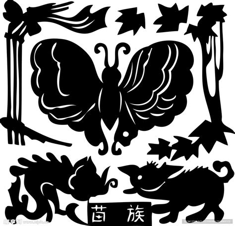 苗族图腾剪纸设计图 传统文化 文化艺术 设计图库 昵图网