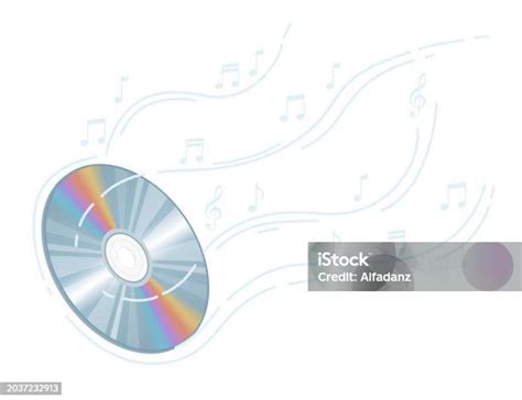 음악 노트 디지털 기술 데이터 저장 벡터 일러스트 레이 션과 Dvd 또는 Cd 디스크 흰색 배경에 고립 0명에 대한 스톡 벡터 아트 및 기타 이미지 Istock