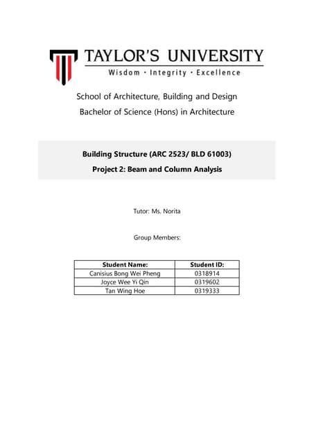 Beam And Column Analysis Group Component Docx Civil Engineering