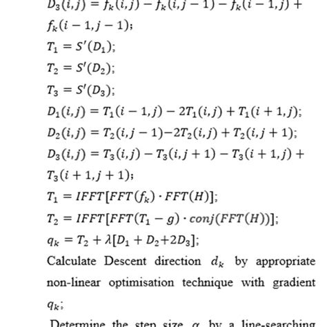 Algorithm 2 Image Deconvolution With Hessian Sparse Regularisation Download Scientific Diagram