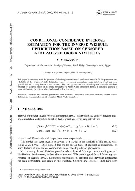 pdf conditional confidence interval estimation for the inverse