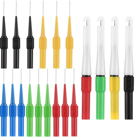 19pcs Multimeter Probe Kit 0 7mm Pins And Insulation Piercing For Car Diagnostics