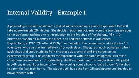 Internal Validity Examples Psychology At Dorla Walker Blog