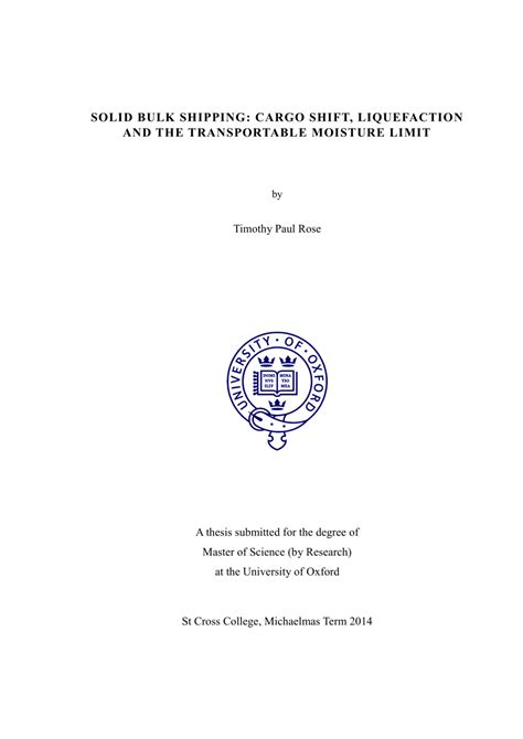 Pdf Solid Bulk Shipping Cargo Shift Liquefaction And The