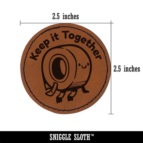 Keep It Together Cartoon Tape Roll Adhesive Cute Round Iron On Engraved