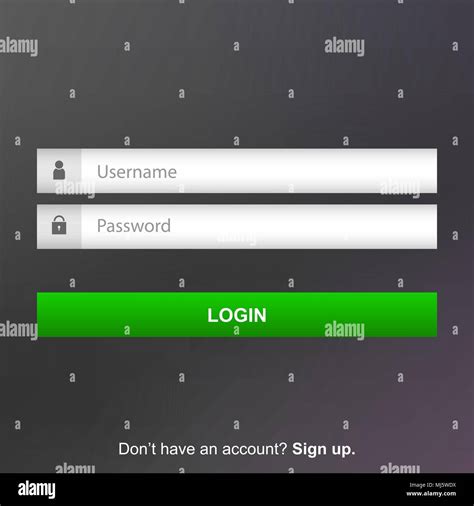 Login Form Page Password Screen Layout Stock Vector Image Art Alamy