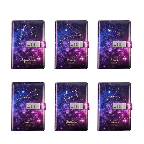 Set B6 Size Star Lock Leather Password Notebook Pe Vicedeal
