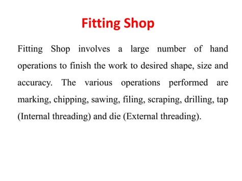 Engineering Fitting Workshopholdingmeasuringmarkingfinishing