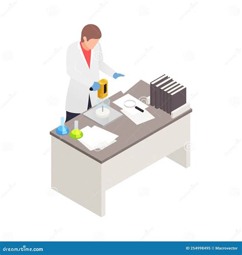 Scientist Isometric Illustration Stock Vector Illustration Of Research Element 254998495