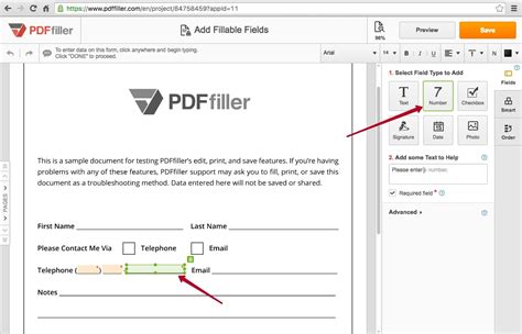 Add Number Fields In Forms Online Pdffiller