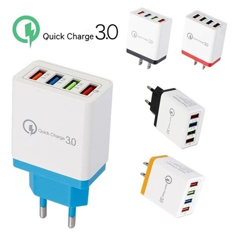 100v 240v 4 Port Usb Fast Charger Portable Travel Home Universal Phone