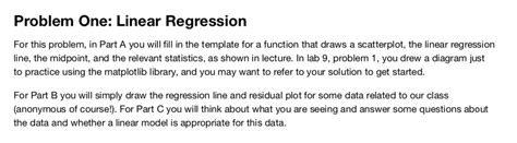 Solved Problem One Linear Regression For This Problem In Part A You Will Fill In The Template