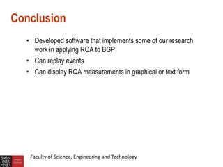 RBADT An RQA Based BGP Anomaly Detection Tool PPT