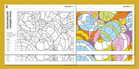 Colour By Number Addition And Subtraction Worksheet Twinkl Worksheets Library