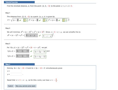 Solved Tutorial Exercise Find The Shortest Distance D From
