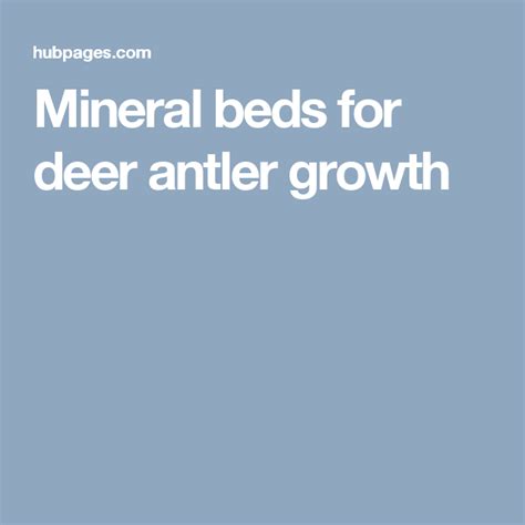 Mineral Beds For Deer Antler Growth