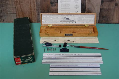 Vintage Drafting Lettering Set Kande Leroy Drafting Kit Complete Drafting Lettering Set In