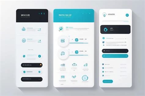 現代網頁設計元素框架模板在白色背景上的網頁元素 Premium Ai Generated Image