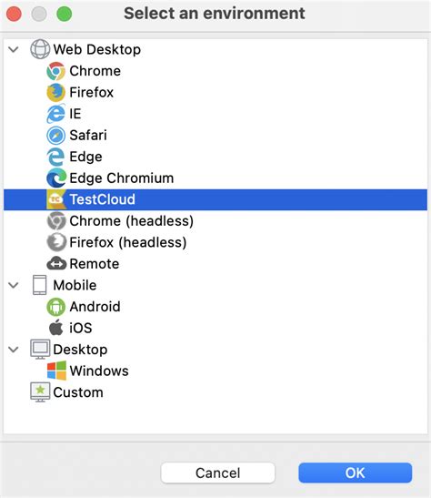 Desktop Browser Testing With Testcloud Katalon Docs