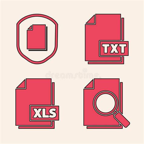 Set Document With Search Document Protection Concept Txt File Document And Xls File Document