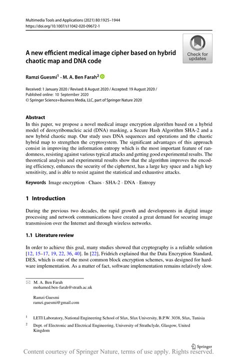 A New Efficient Medical Image Cipher Based On Hybrid Chaotic Map And Dna Code Request Pdf