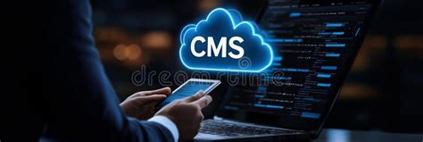 Businessman Accessing Cloud Based Cms Software Via Mobile Device