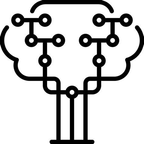 A Black And White Tree With A Single Line Connecting It 50825375 Vector Art At Vecteezy