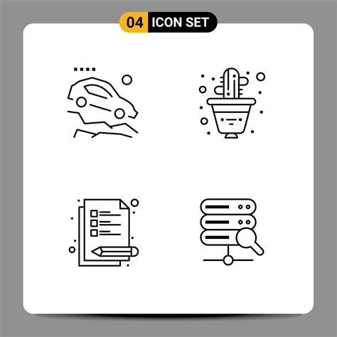 Group Of 4 Filledline Flat Colors Signs And Symbols For Accident Notes Slope Interior Web