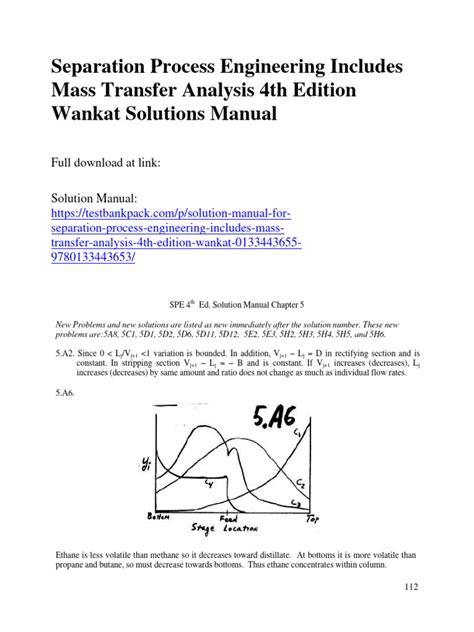 Separation Process Engineering Includes Mass Transfer Analysis 4th Edition Wankat Solutions