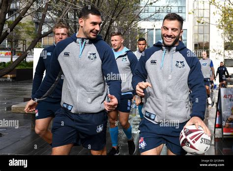 Nsw Blues Players Ryan Matterson And James Tedesco Right Take Part In A Team Walk Ahead Of