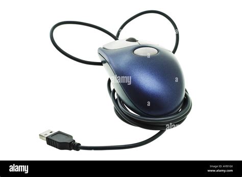 Computer Mouse With Usb Cable On White Background Stock Photo Alamy