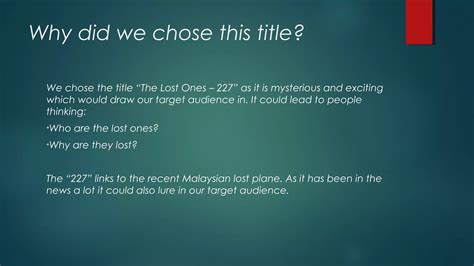 The Lost Ones Ppt