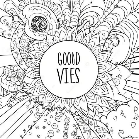 Good Vibes Inspirational Quotes Coloring Page 16990 13394