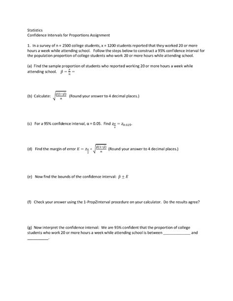 Solved Statistics Confidence Intervals For Proportions As