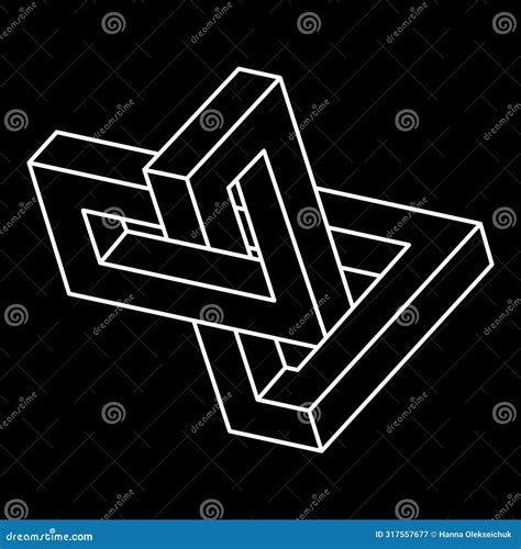 Unreal Geometry Impossible Optical Illusion Shape Optical Art Object Impossible Figure Stock