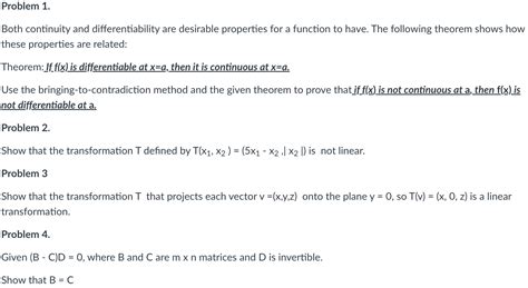Solved Both Continuity And Differentiability Are Desirable