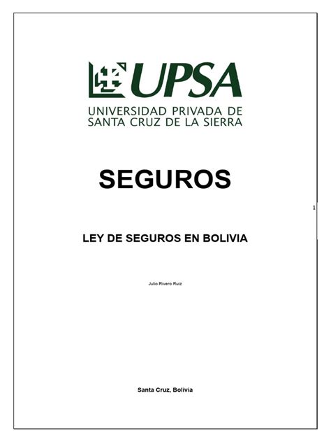 Ley De Seguros 1883 Upsa 2 2020 Descargar Gratis Pdf Seguro