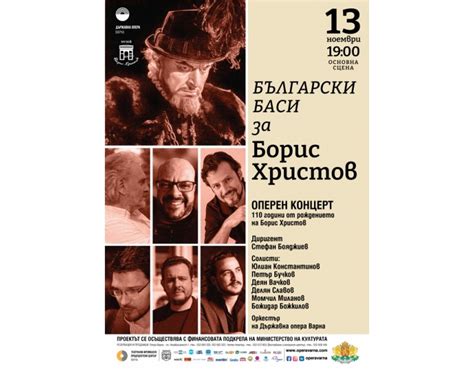 Български Баси за Борис Христов” Оперен концерт по случай 110 години от рождението на Борис