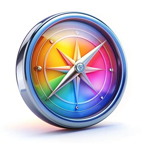 Shiny 3d Plastic Compass Icon With Detailed Textures And Vibrant Colors