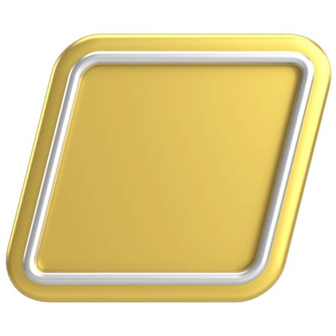 3d square button