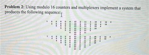 Solved Problem 2 Using Modulo 16 Counters And Multiplexers
