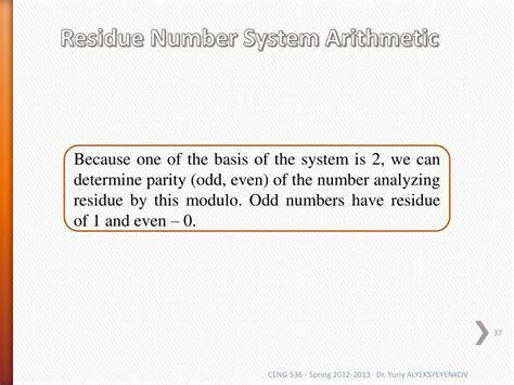 Ppt Advanced Computer Arithmetic Residue Number System Week 4