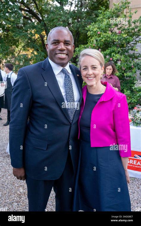 Foreign Secretary David Lammy And His Wife Nicola Green Attend During A