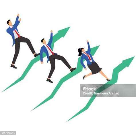 비즈니스 챌린지 성공을 향한 성장 성장 차트 또는 경력 경로 함께 승리하는 팀워크 업무 개선 또는 리더십 동기 부여 개념 성장