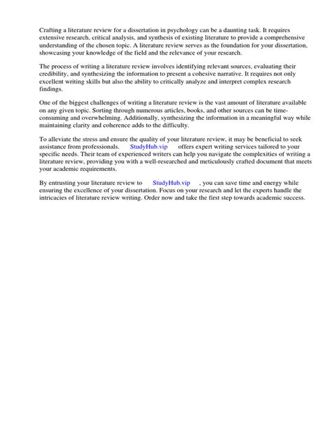 Literature Review Dissertation Example Psychology Pdf Thesis