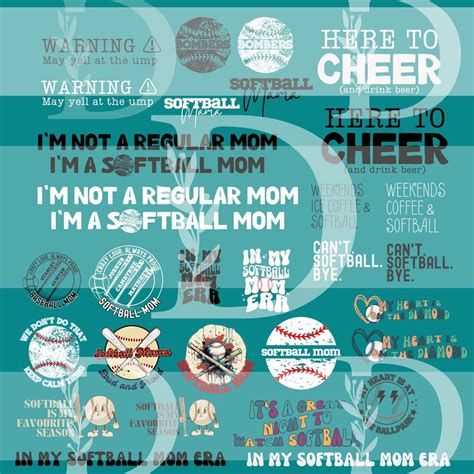 Customizable Softball Canva Template Pod Softball Bundle Softball Mom