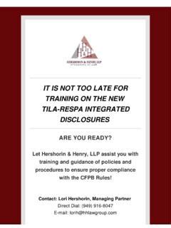 Disclosures Tila Respa Integrated Training Disclosures Tila Respa