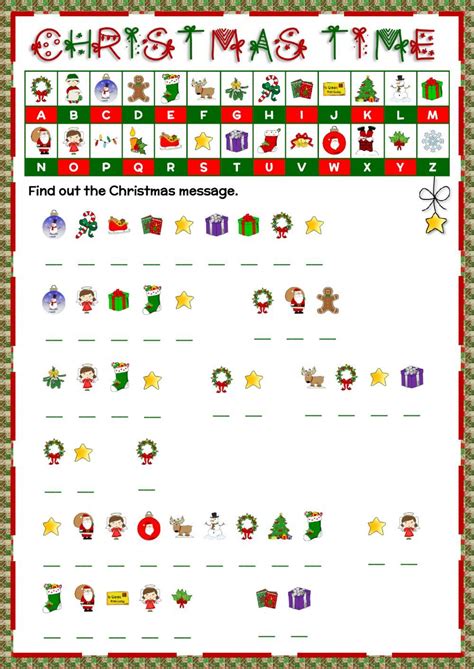 Christmas Cryptogram Worksheet Artofit