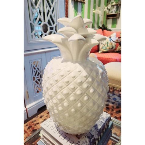 Huge Ceramic White Decorative Pineapple Room Decor Chairish